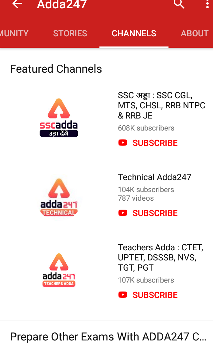 Adda247 YouTube Channel: Your Free Online Teacher