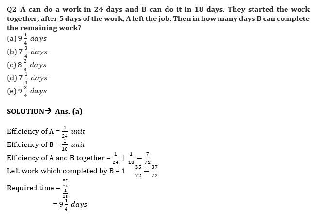 Time and Work Formulas- Concept and Questions with Example