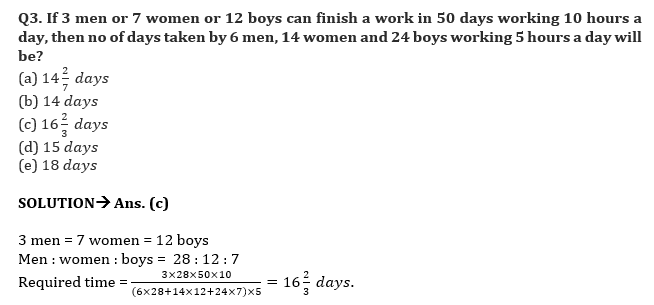 Time and Work Formulas- Concept and Questions with Example