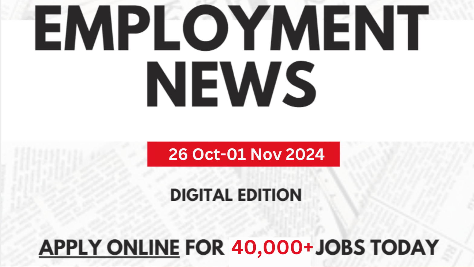Employment News 2024 (26 October - 01 November), Download PDF for ...